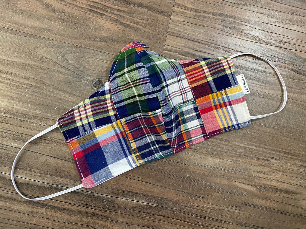 Face Mask patchwork madras – K&E Burpies